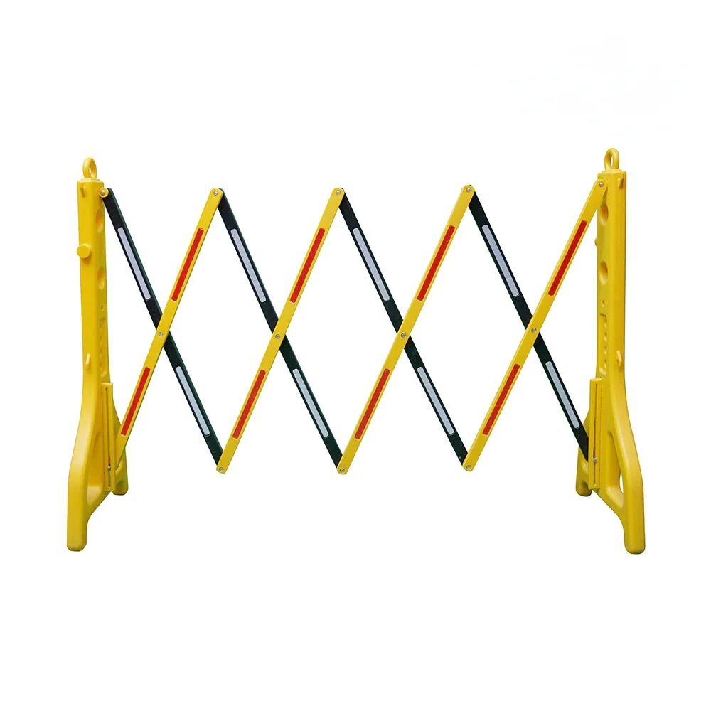 Barrière Extensible Jaune Plastique Lestable 2.45m dépliée | Protecta ...