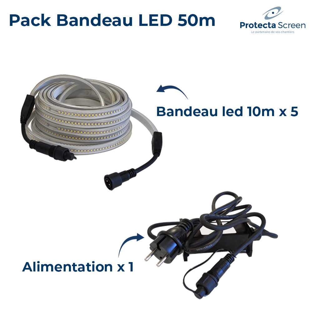 Bandeau LED 50 m + Alimentation – Protecta Screen